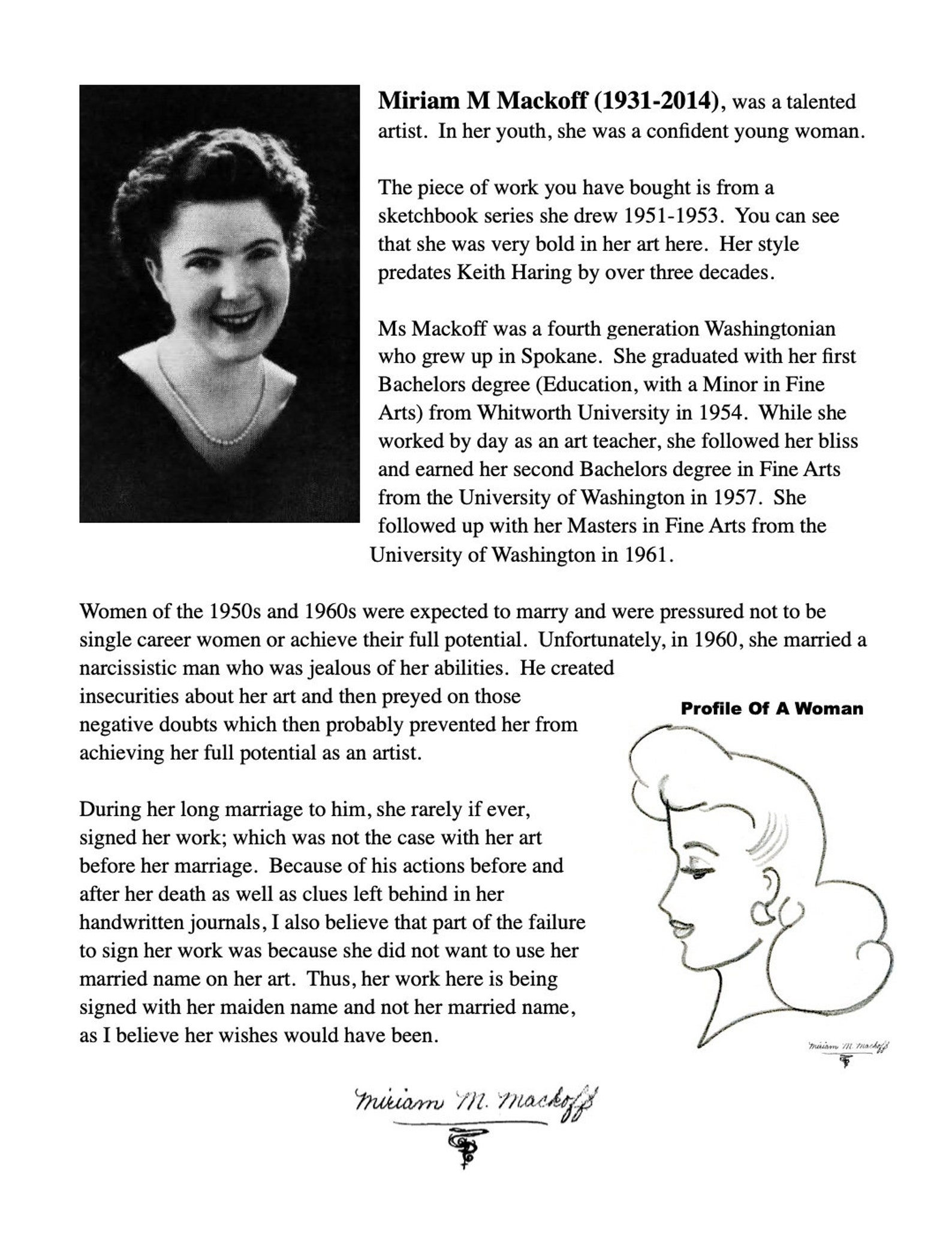 Profile of A Woman Line Art Miriam Mackoff for Digital - Etsy