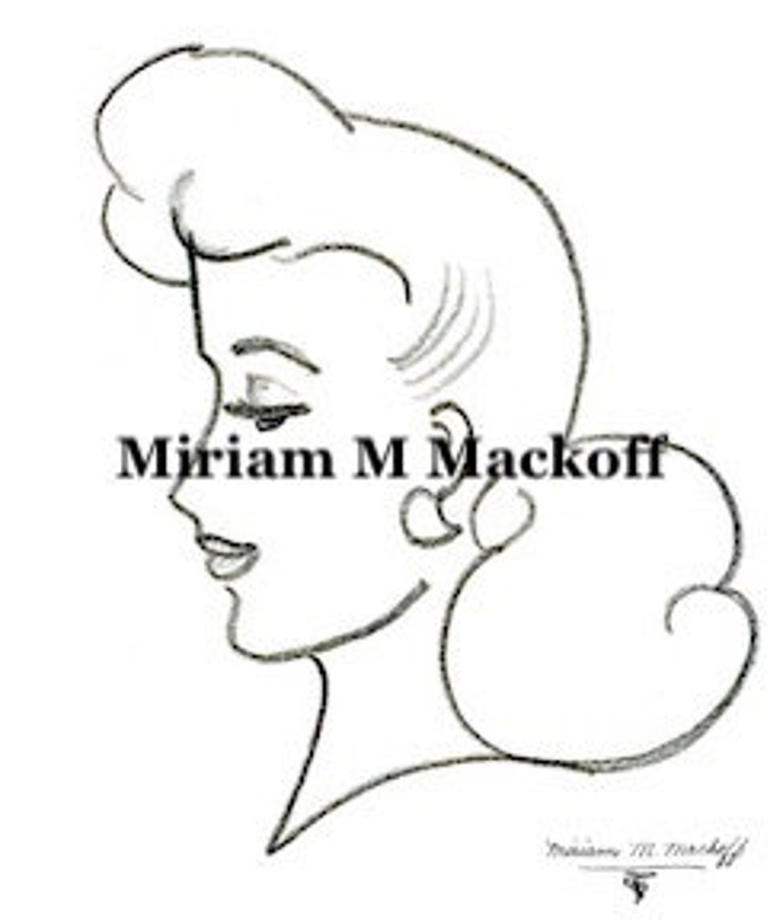 Profile of A Woman Line Art Miriam Mackoff for Digital - Etsy