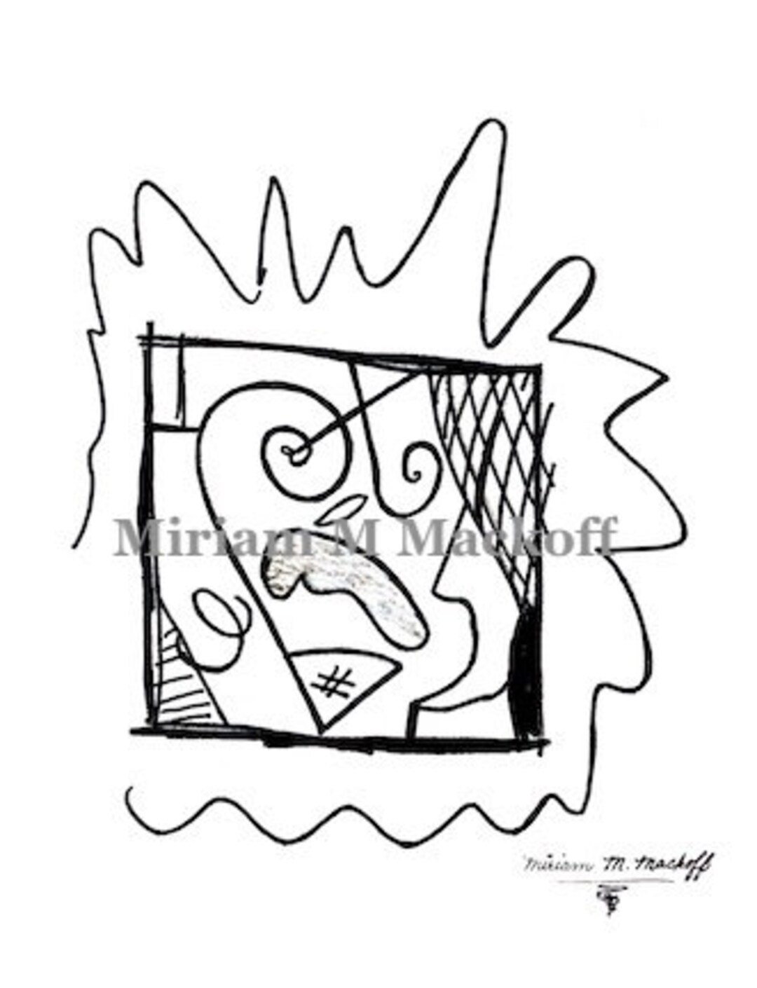 Heart Line Art Miriam Mackoff for Digital Yesterdays Original Digital ...