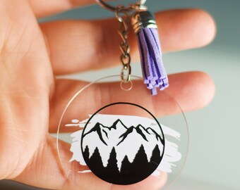 Mountain Key Chain - Etsy