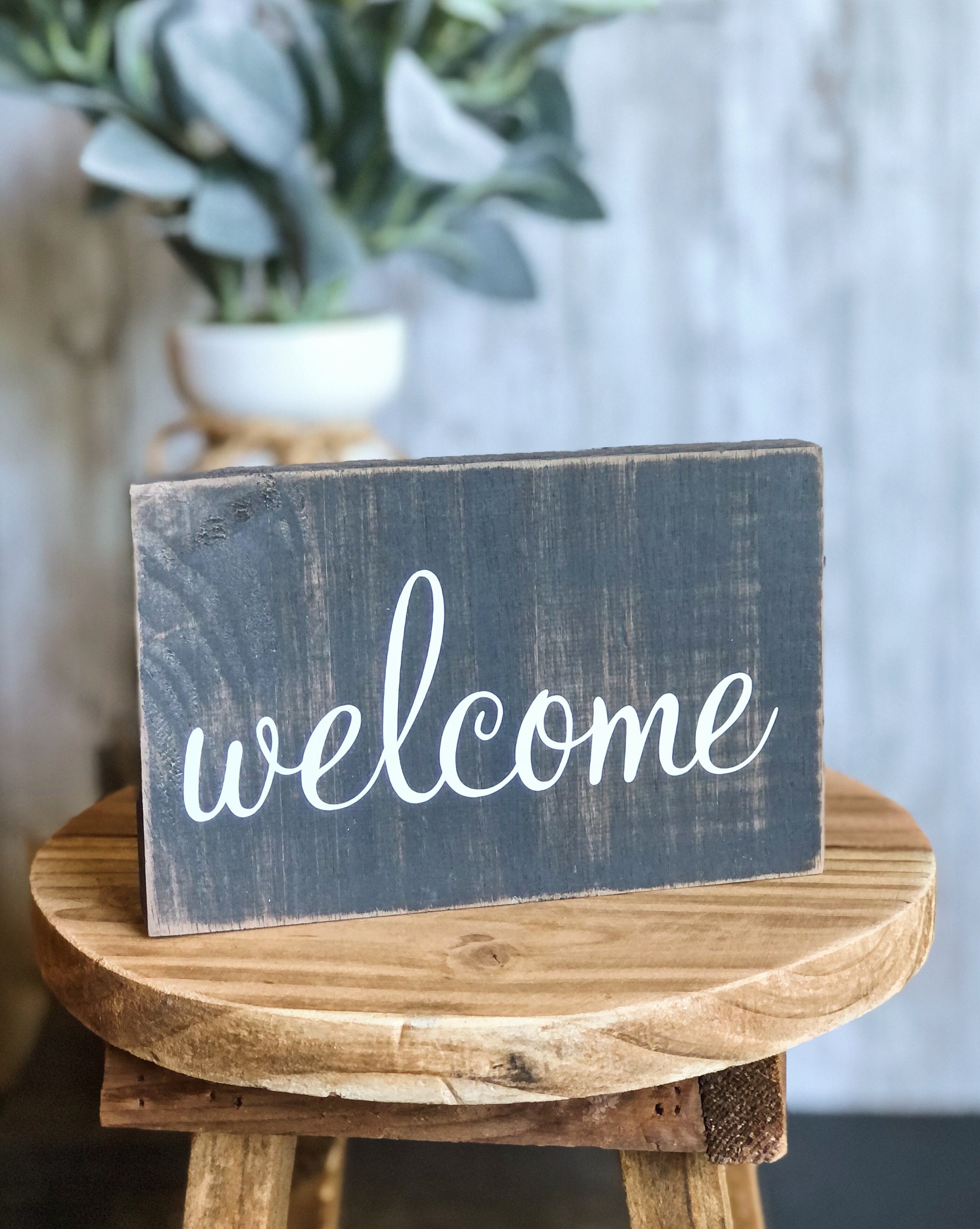 Small Accent Mini Wood Signs, Home, Welcome Mini Wood Sign, Distressed ...