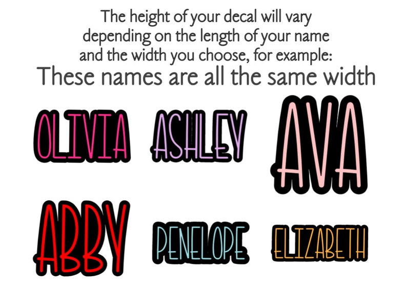 Custom Double Layer Name Vinyl Decal (black Bottom Layer), Two Color ...