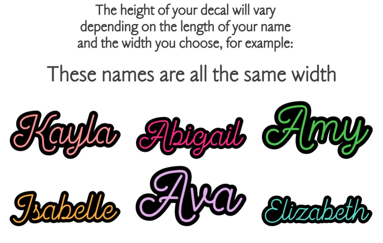 Custom Double Layer Name Vinyl Decal (black Bottom Layer),two Color ...