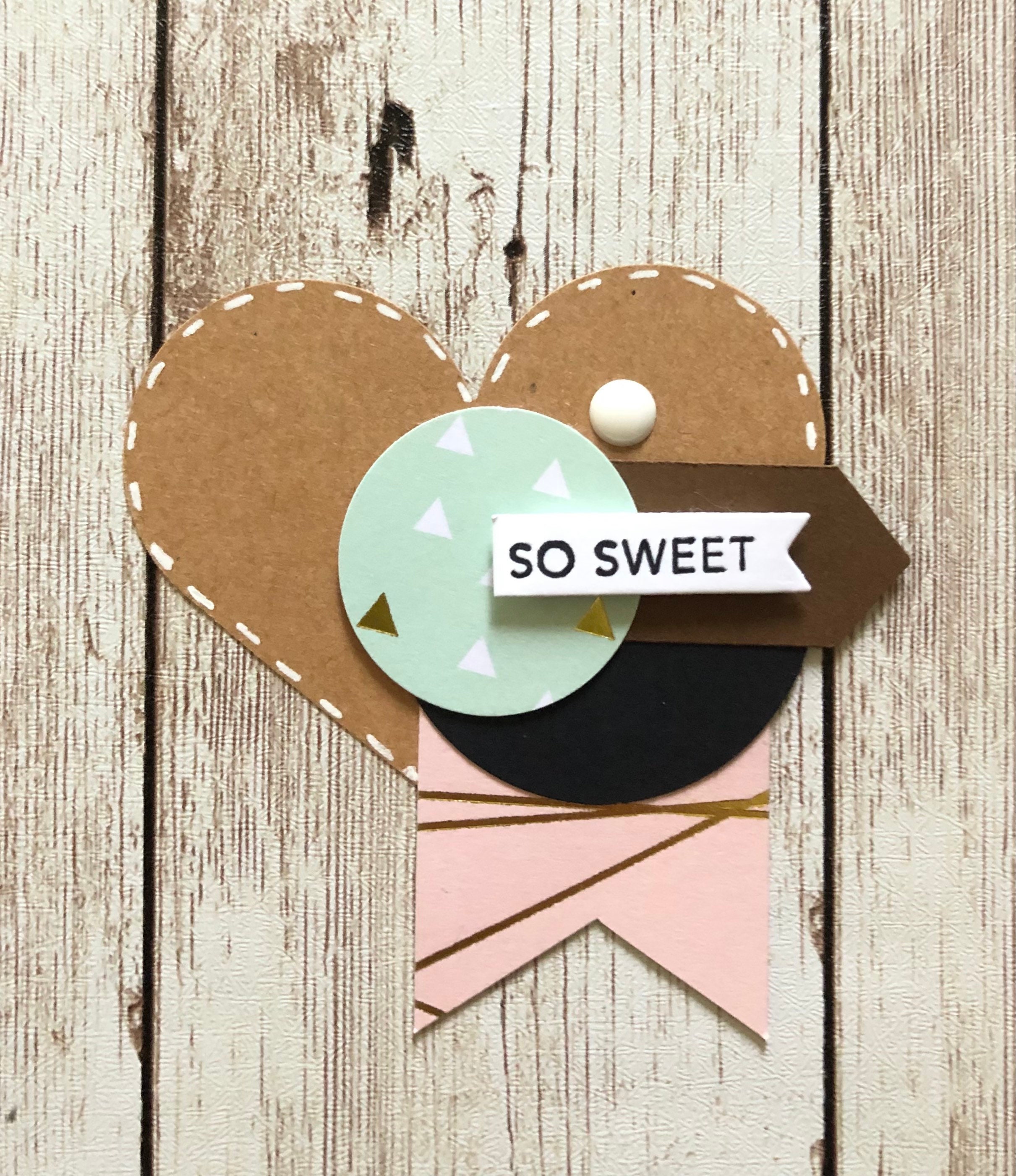 Pack of 5 Light Pink and Mint Paper Embellishments Handmade ...