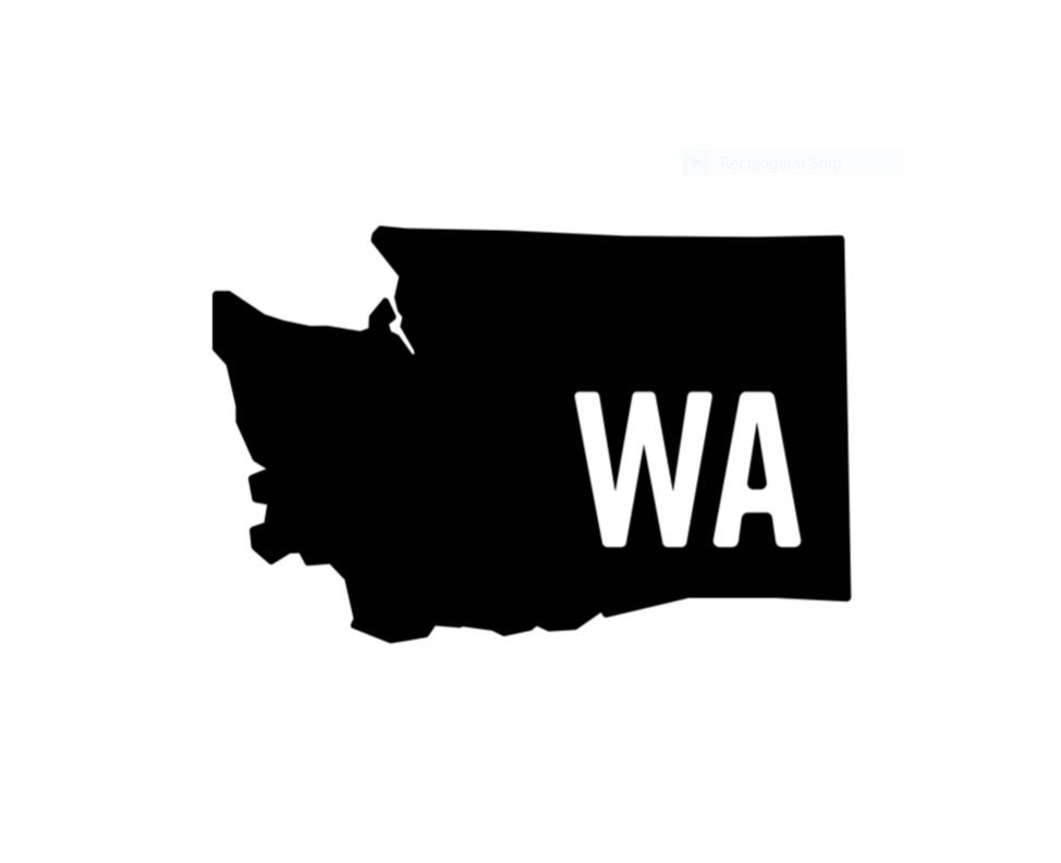 Washington State Outline Custom Decal - WA Car Decal - Washington Water ...
