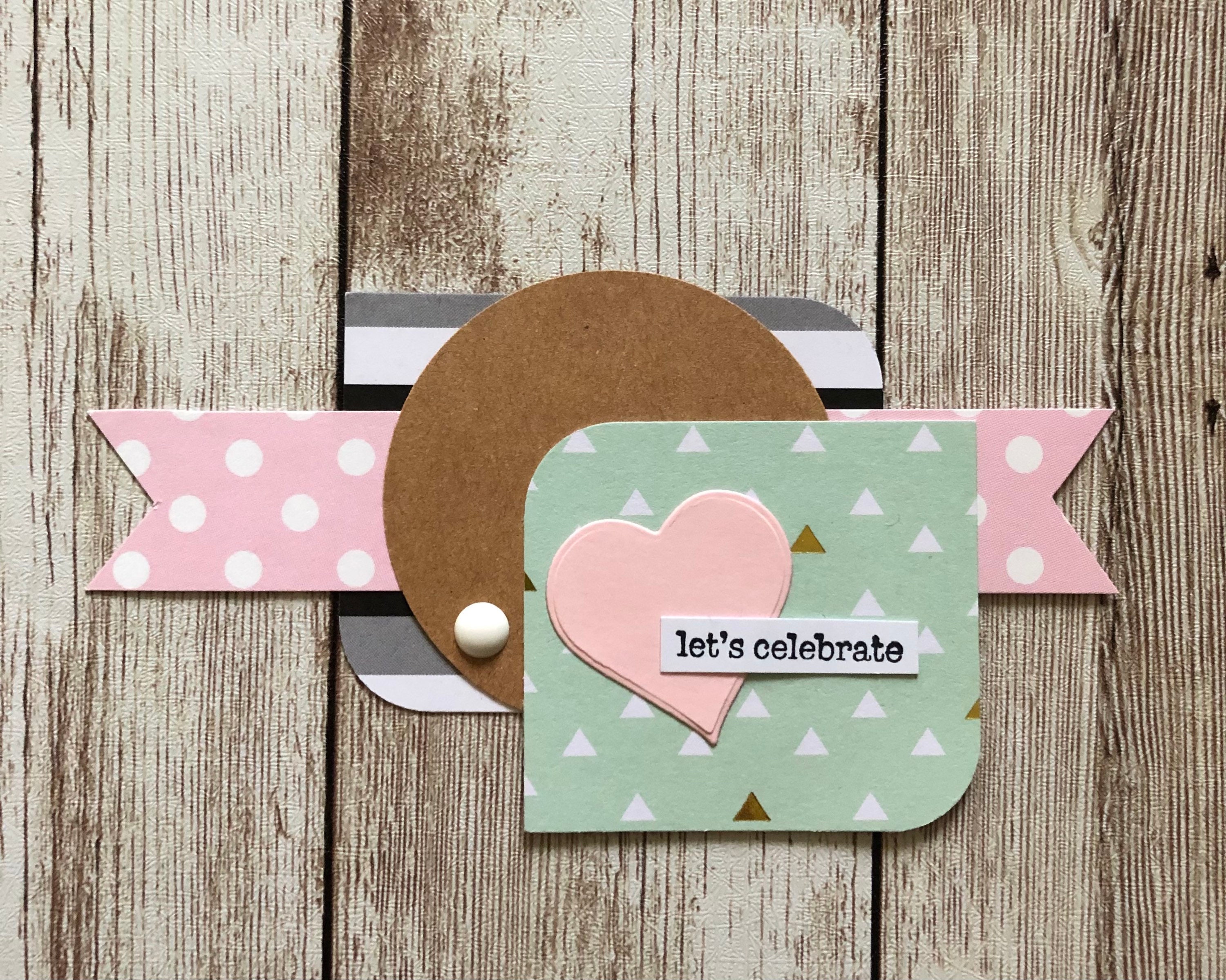 Pack of 5 Light Pink and Mint Paper Embellishments Handmade ...