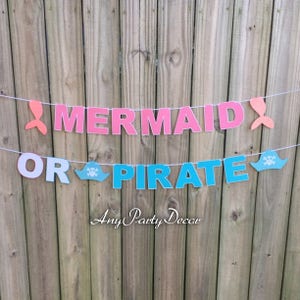 Mermaid or Pirate Gender Reveal Banner Mermaid and Pirate - Etsy