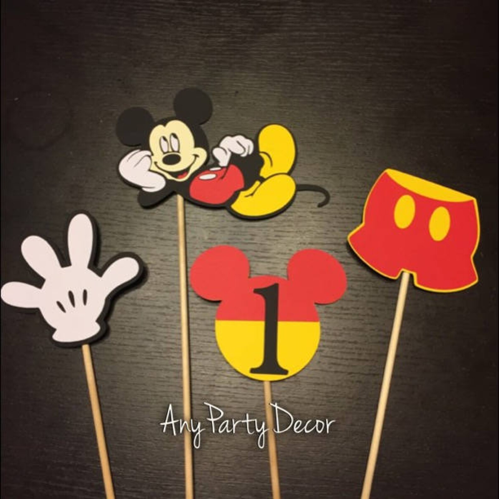 4 Piece Mickey Mouse Centerpiece Set | Etsy