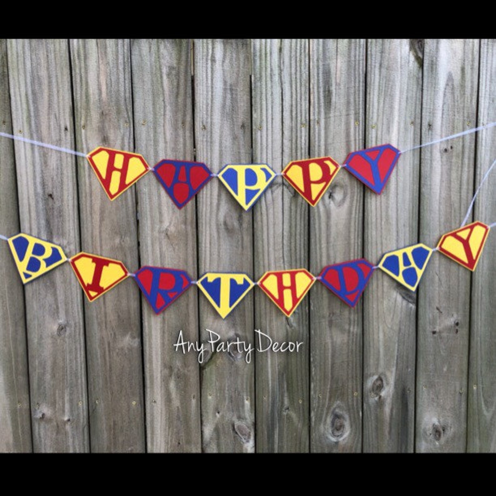 Superhero Happy Birthday Banner Super Hero Themed Birthday | Etsy