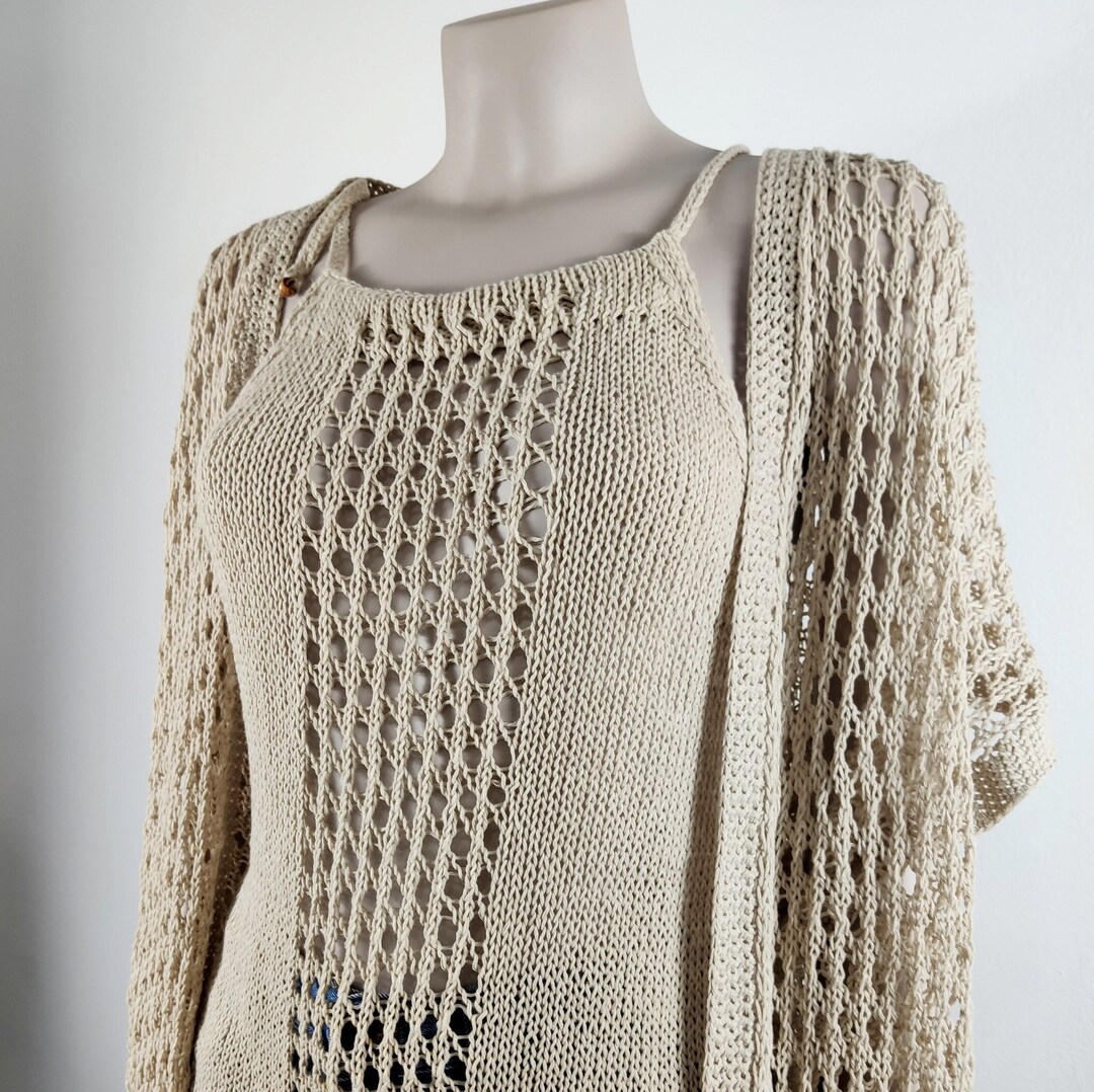 Top and Jacket Set Openwork Top Oversize Bolero Hand - Etsy