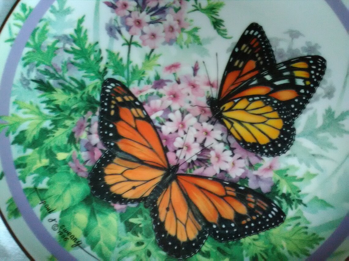 Butterfly Garden 1986 collector plate of Monarch butterflies | Etsy