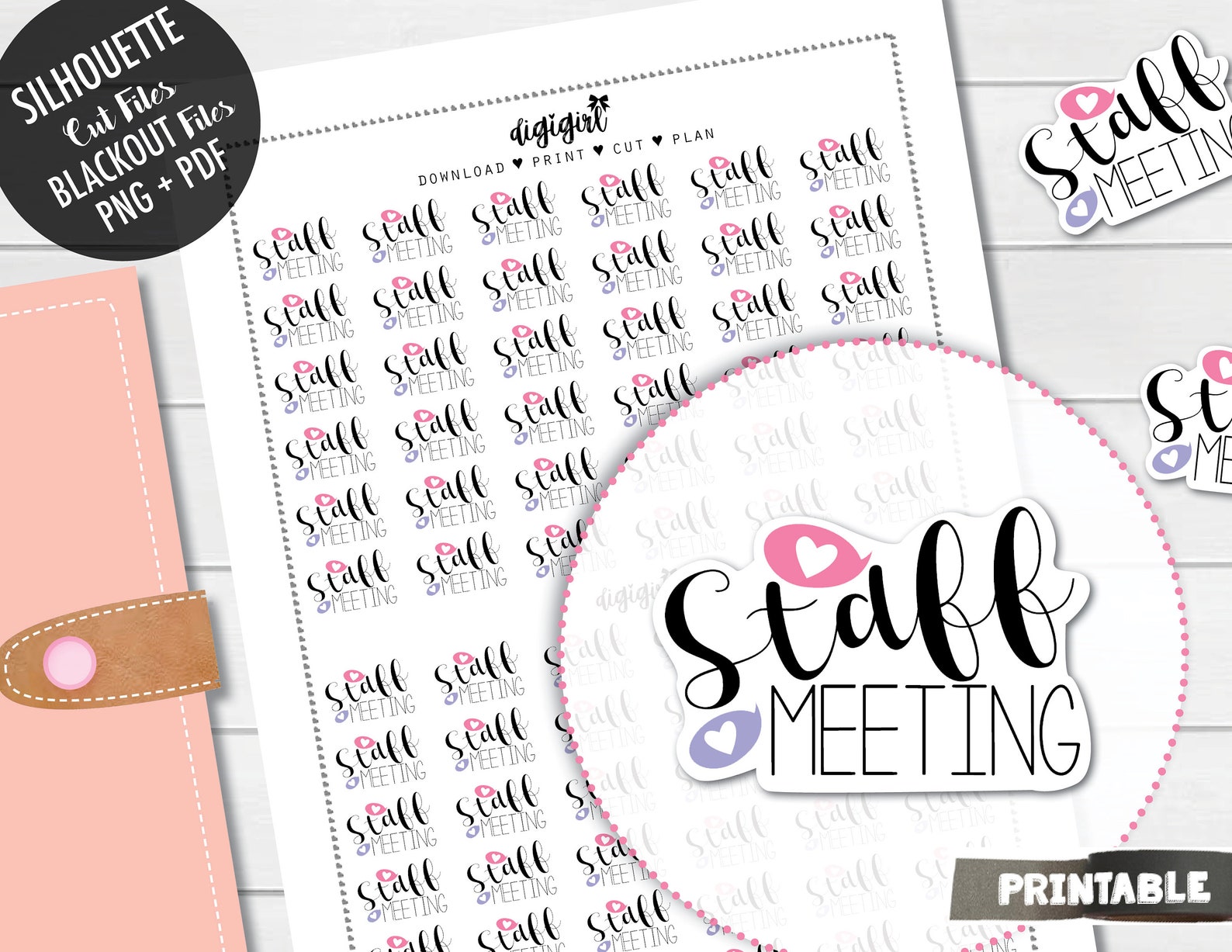 Meeting Planner Stickers PRINTABLE Staff Work Meeting Stickers Reminder ...