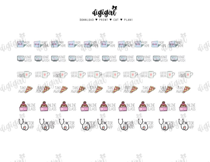 Everyday Stickers Printable Digital Planner Stickers - Etsy