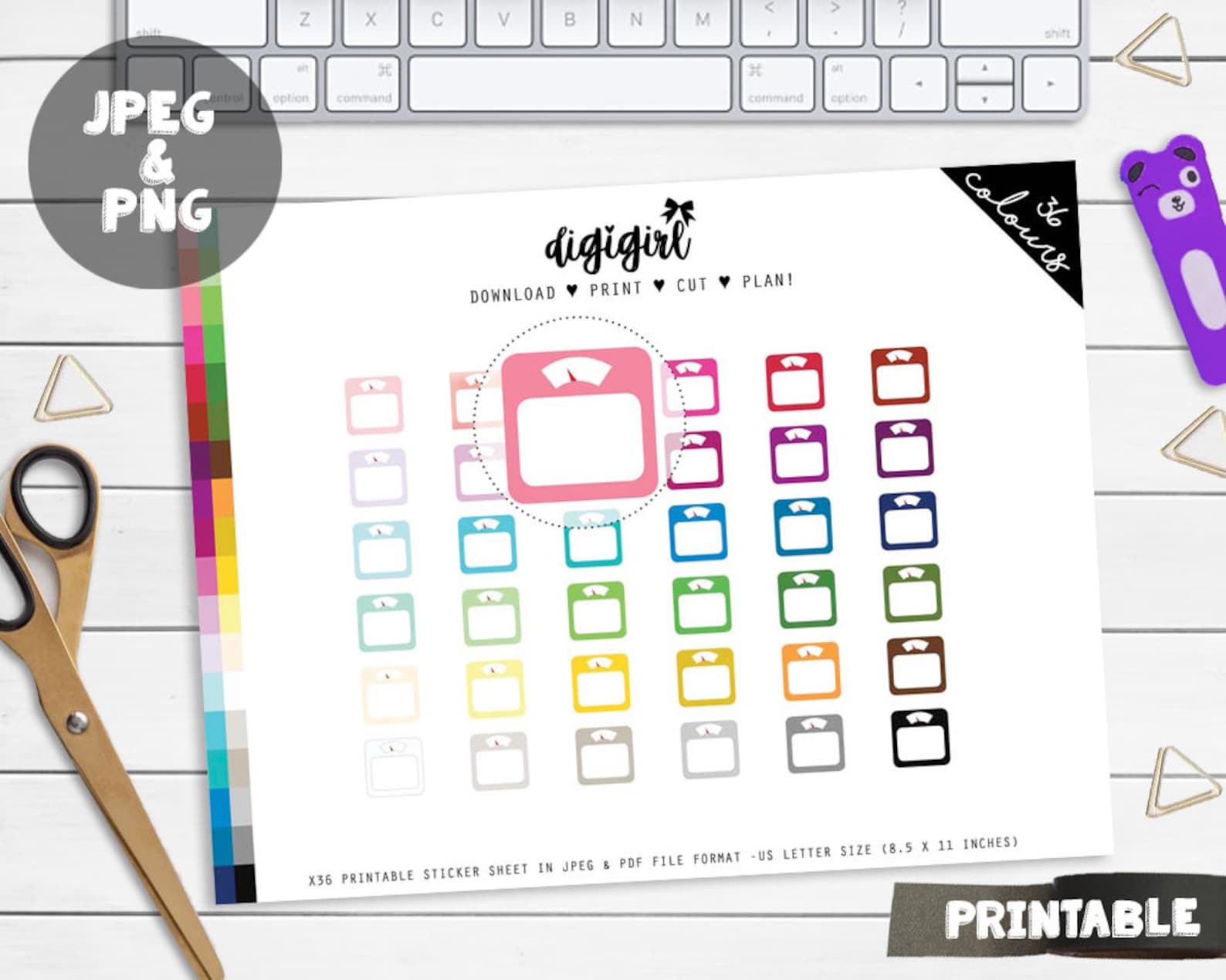 Weight Scale Stickers Fitness Stickers Tracking Stickers - Etsy