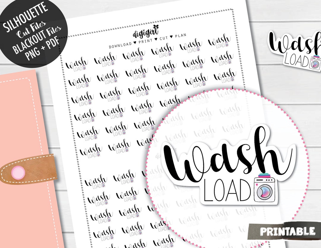 Wash Load Planner Stickers PRINTABLE Laundry Stickers Reminder Stickers ...