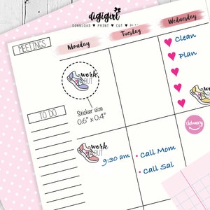 Workout Printable Planner Stickers Exercise Planner Stickers Fitness ...