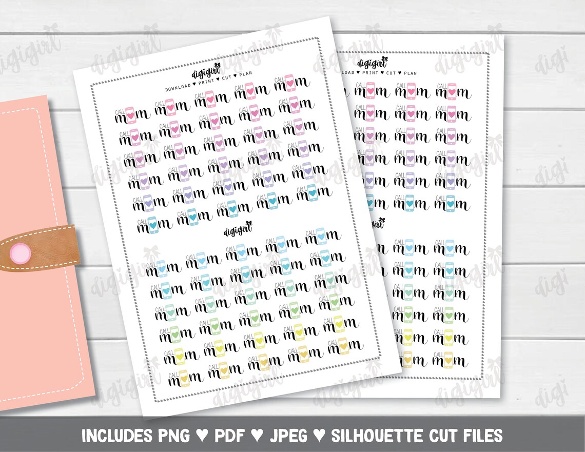 Phone Call PRINTABLE Planner Stickers Video Call Functional Stickers to ...