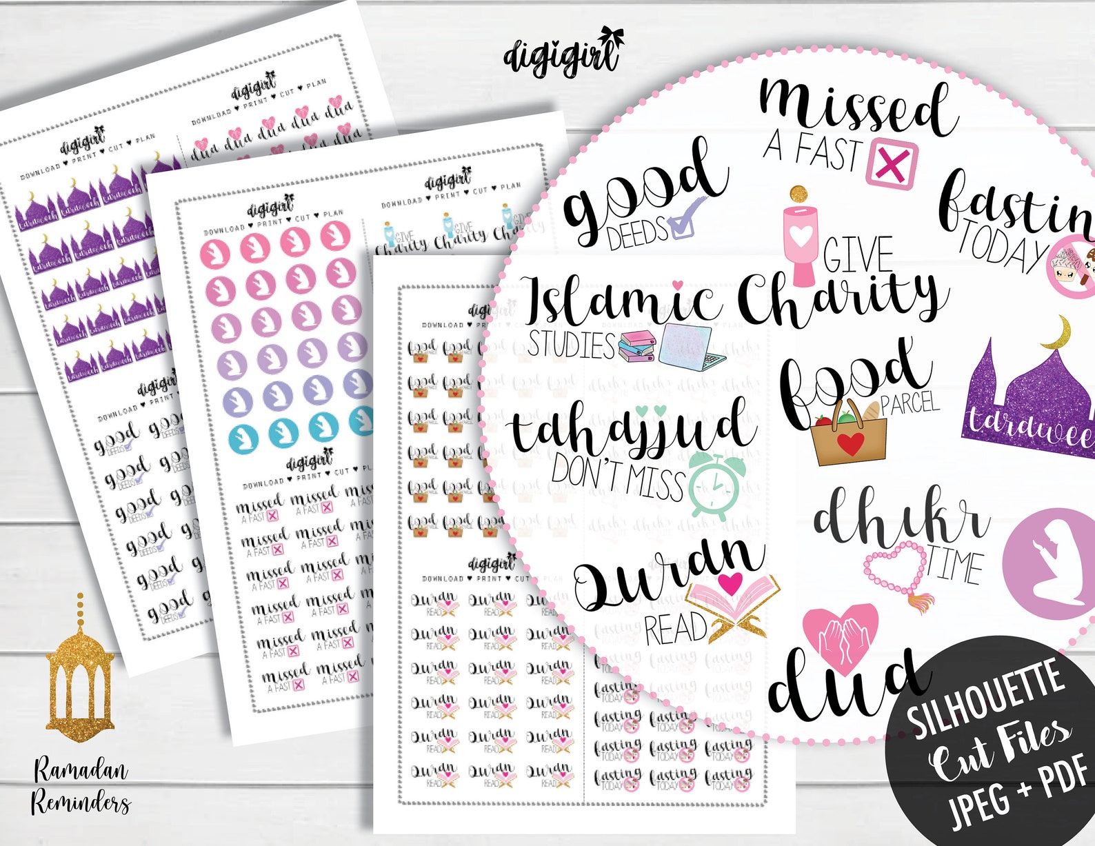 Ramadan PRINTABLE Stickers Quran Journaling Reminders Ramadan Countdown ...