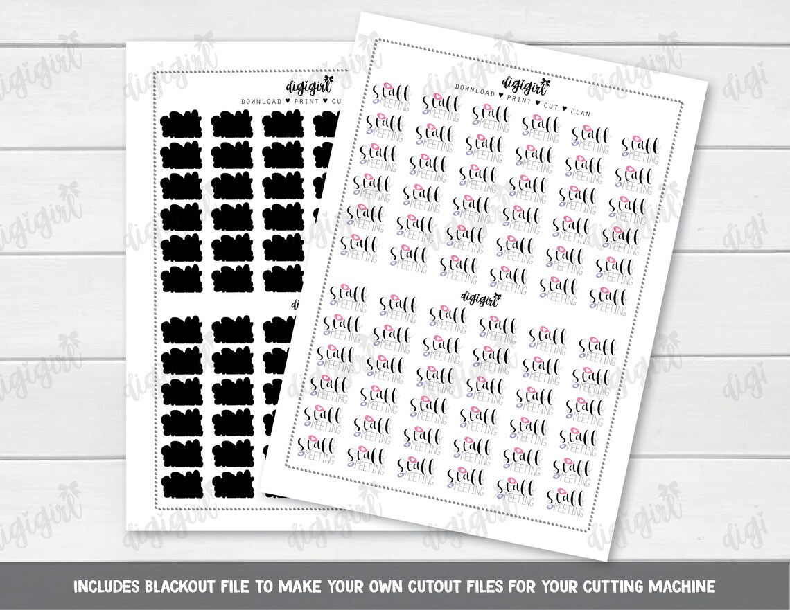 Meeting Planner Stickers PRINTABLE Staff Work Meeting Stickers Reminder ...