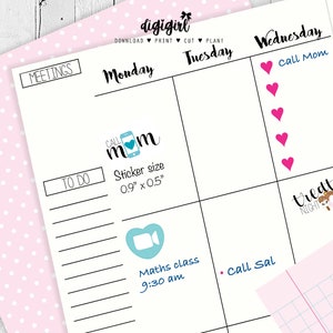 Phone Call PRINTABLE Planner Stickers Video Call Functional Stickers to ...