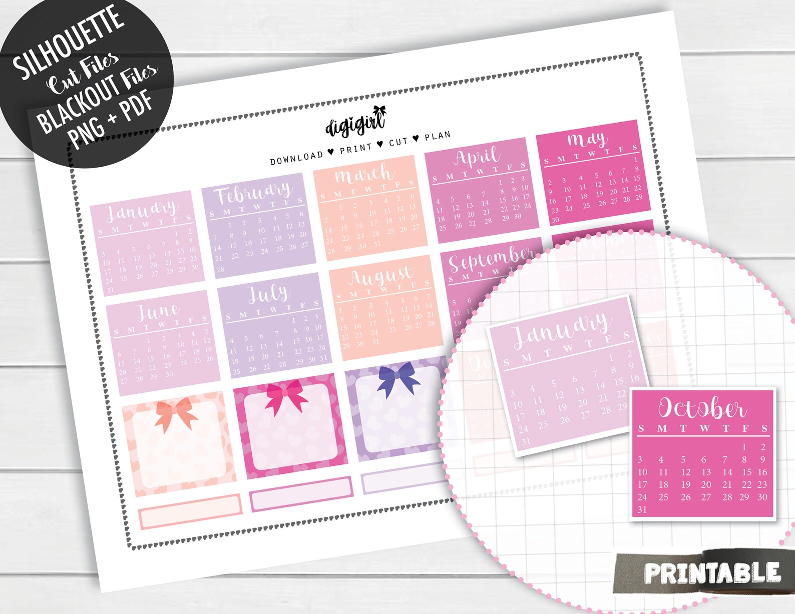 2021 Mini Calendars Printable Functional Monthly Planner Stickers ...