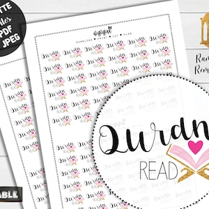 Quran Journaling Stickers PRINTABLE Reminders Ramadan Daily Read Book ...