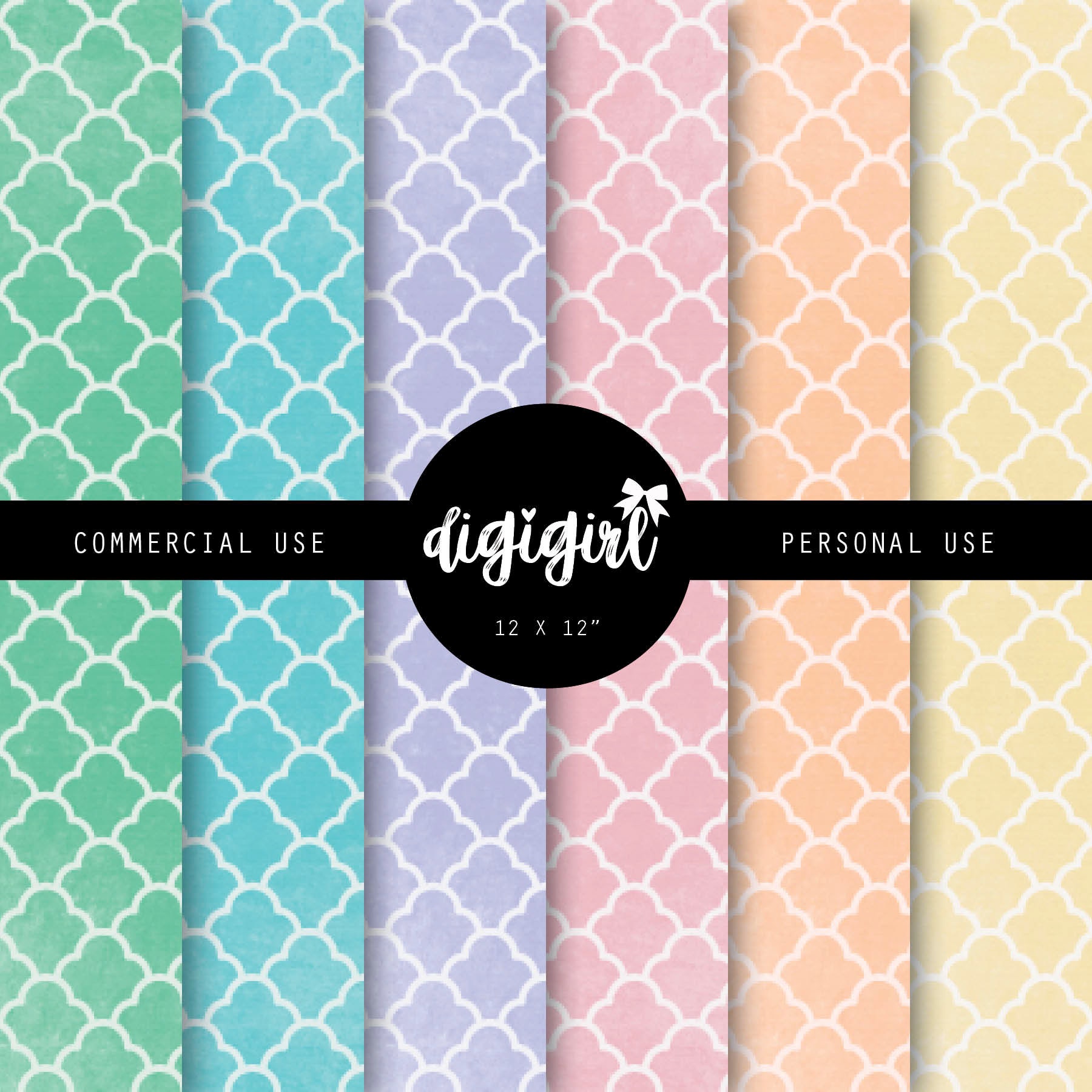 Mermaid Scales Digital Paper Pastel Mermaid Digital Scalloped Paper ...