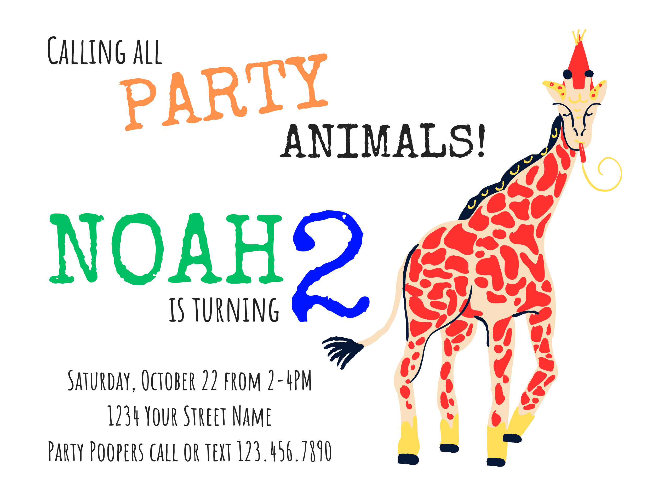 Party Animals Birthday Invitation - Etsy
