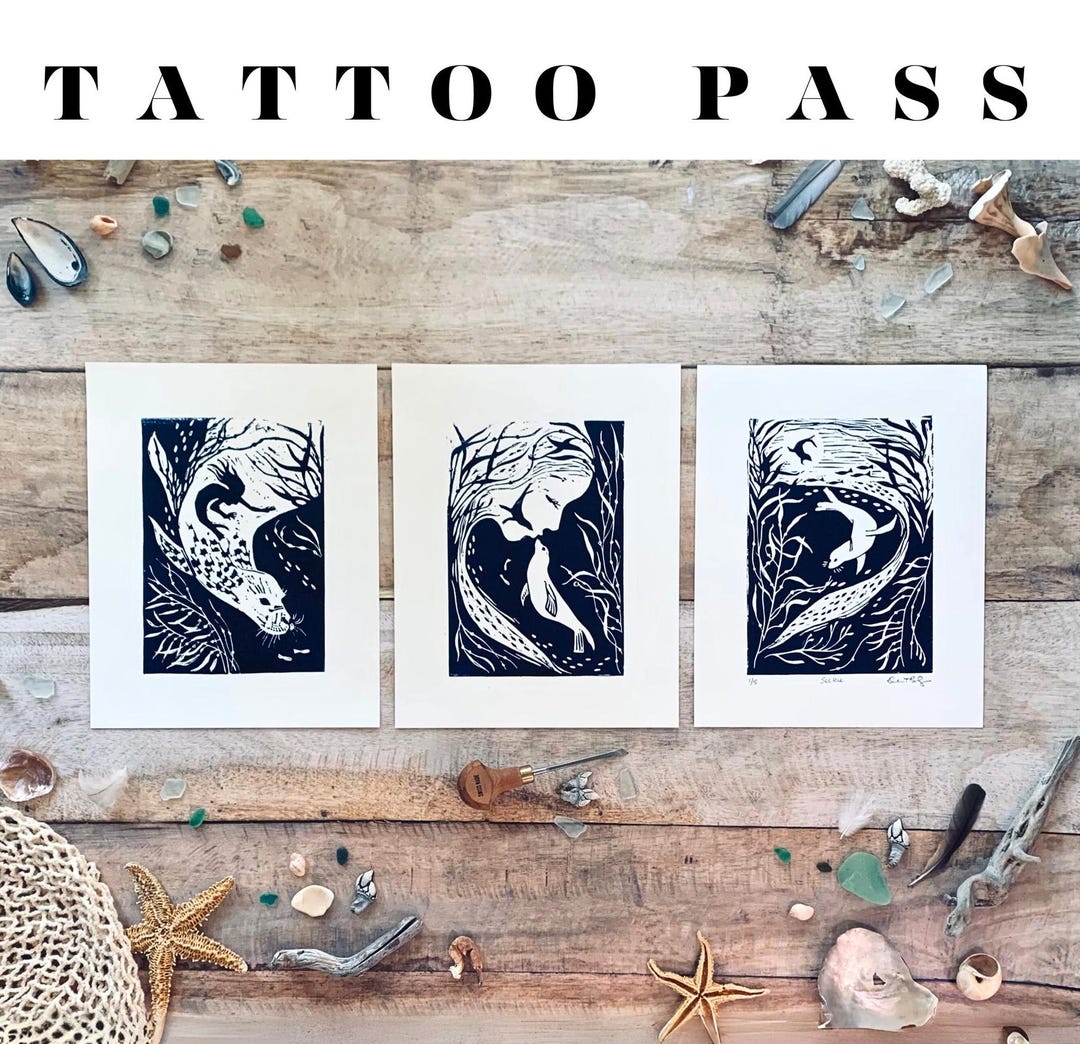 Selkie Tattoo Design, Tattoo Ticket, Mythical Creature - Etsy