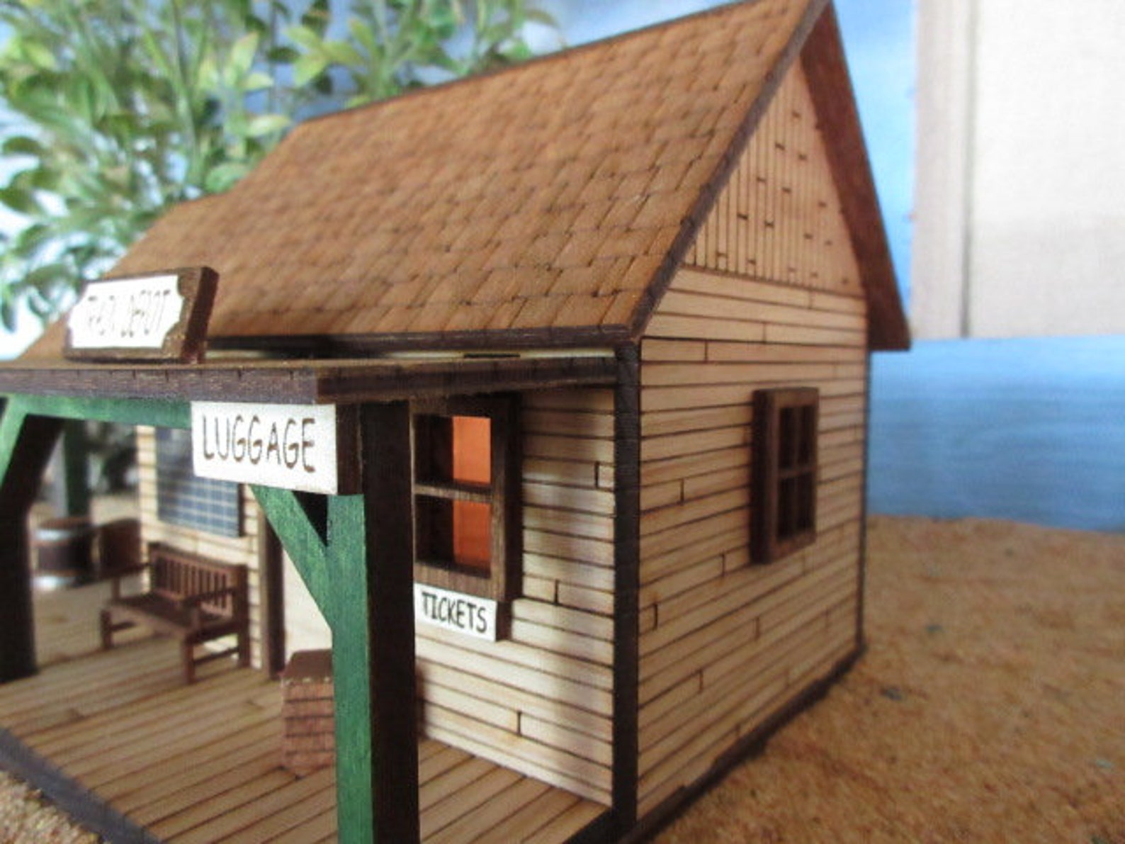 O Scale Old West Miniature Rustic Train Depot Building, Model Train ...