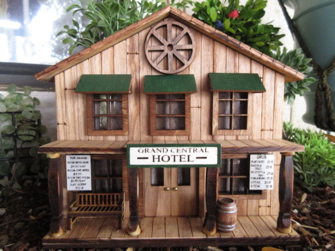 O Scale Grand Central Hotel, Deadwood, Old West Miniature Rustic ...