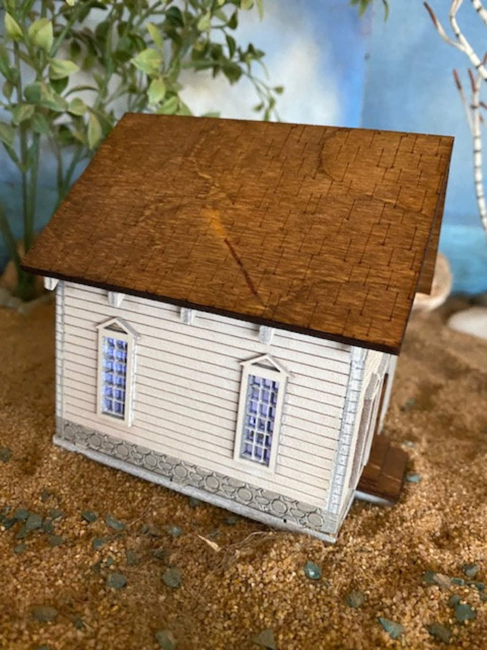 HO Miniature Rustic Synagogue With Star of David 1:87 Scale Western ...