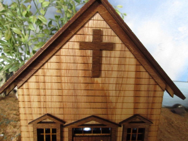 O Scale Miniature Rustic Church 1:43 scale western building — Old West ...