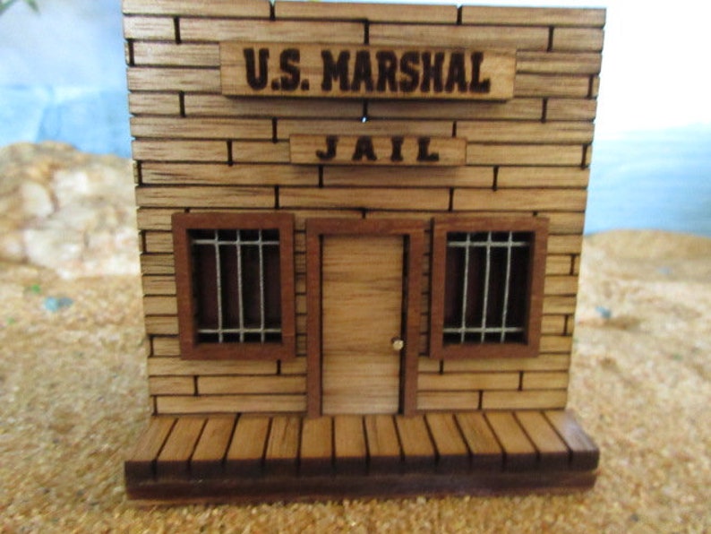 HO Scale 1:87 Miniature Old Western US Marshal and Jail House, Model ...
