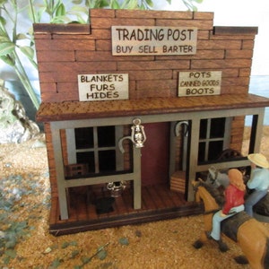 O Scale Miniature Old Western Trading Post Rustic Building American Old ...