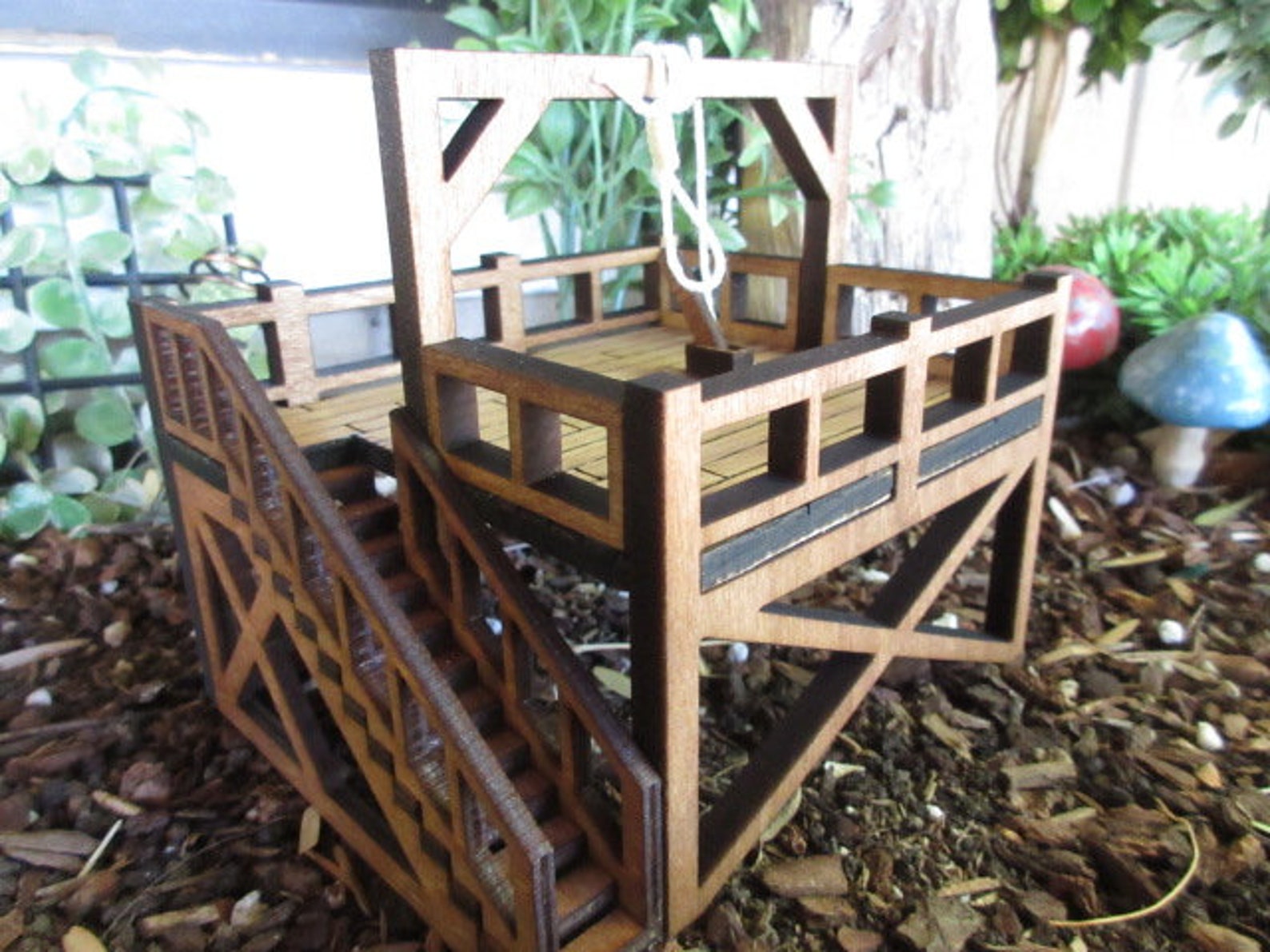 O Scale Miniature Old Western Gallows Train Decor Accessories 1:43 ...