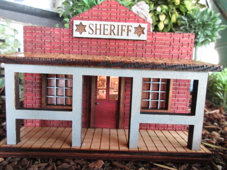 O Scale Miniature Old Western Sheriff Office, 1:43 Scale Rustic ...