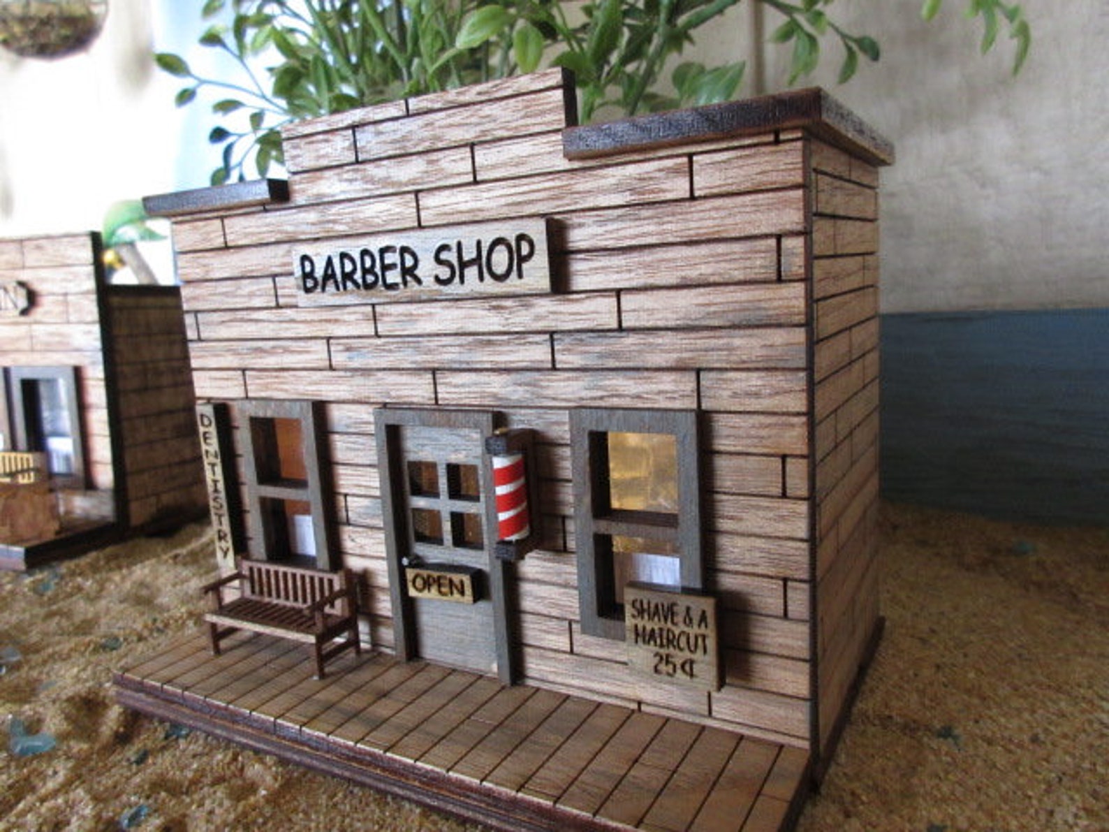 O Scale Miniature Old Western Barber Shop/dentist Rustic Building ...