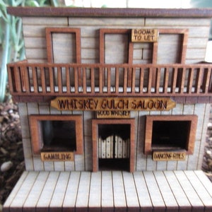 HO Scale Miniature Old Western Whiskey Gulch Saloon Rustic Building ...