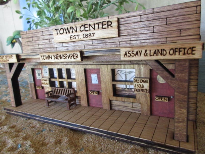 O Scale Miniature Old Western Town Center Rustic Building American Old ...