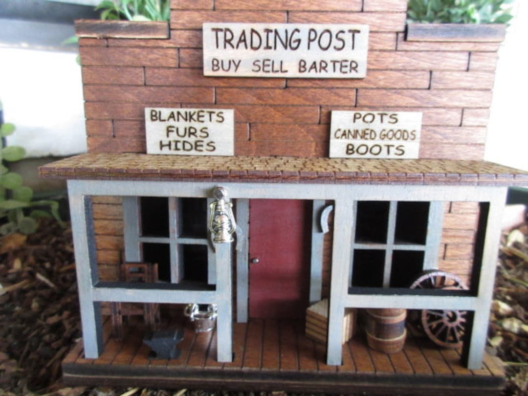 O Scale Miniature Old Western Trading Post Rustic Building American Old ...