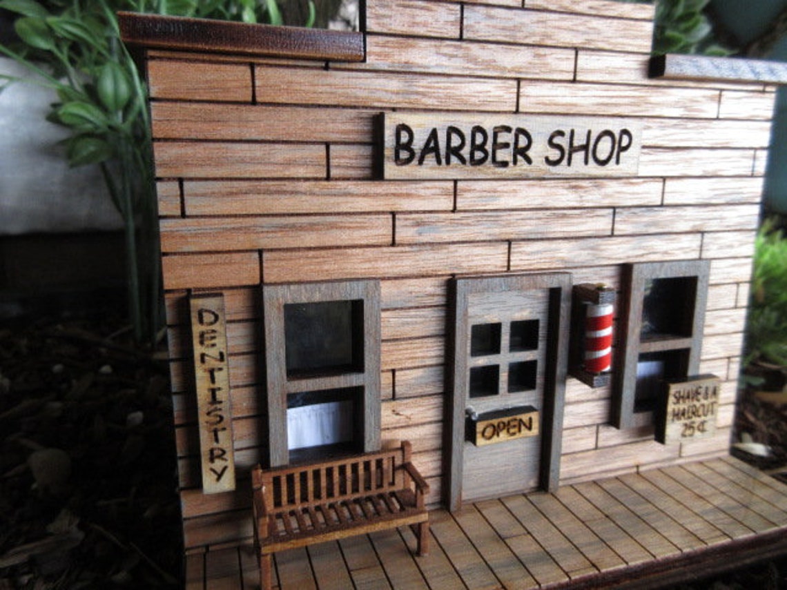 O Scale Miniature Old Western Barber Shop/dentist Rustic - Etsy