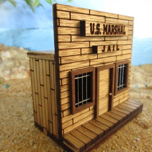 HO Scale 1:87 Miniature Old Western US Marshal and Jail House, Model ...