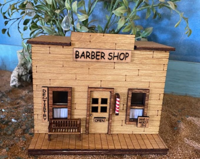 O Scale Miniature Old Western Barber Shop/dentist Rustic Building ...