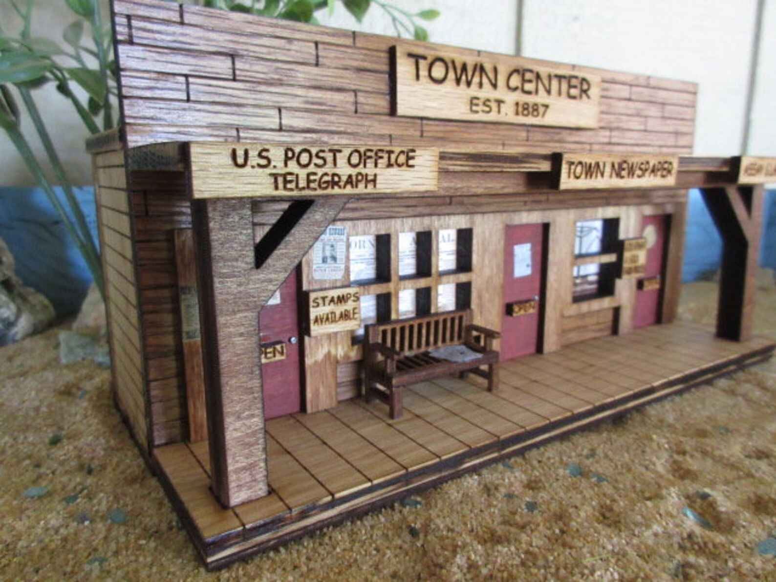 O Scale Miniature Old Western Town Center Rustic Building American Old ...