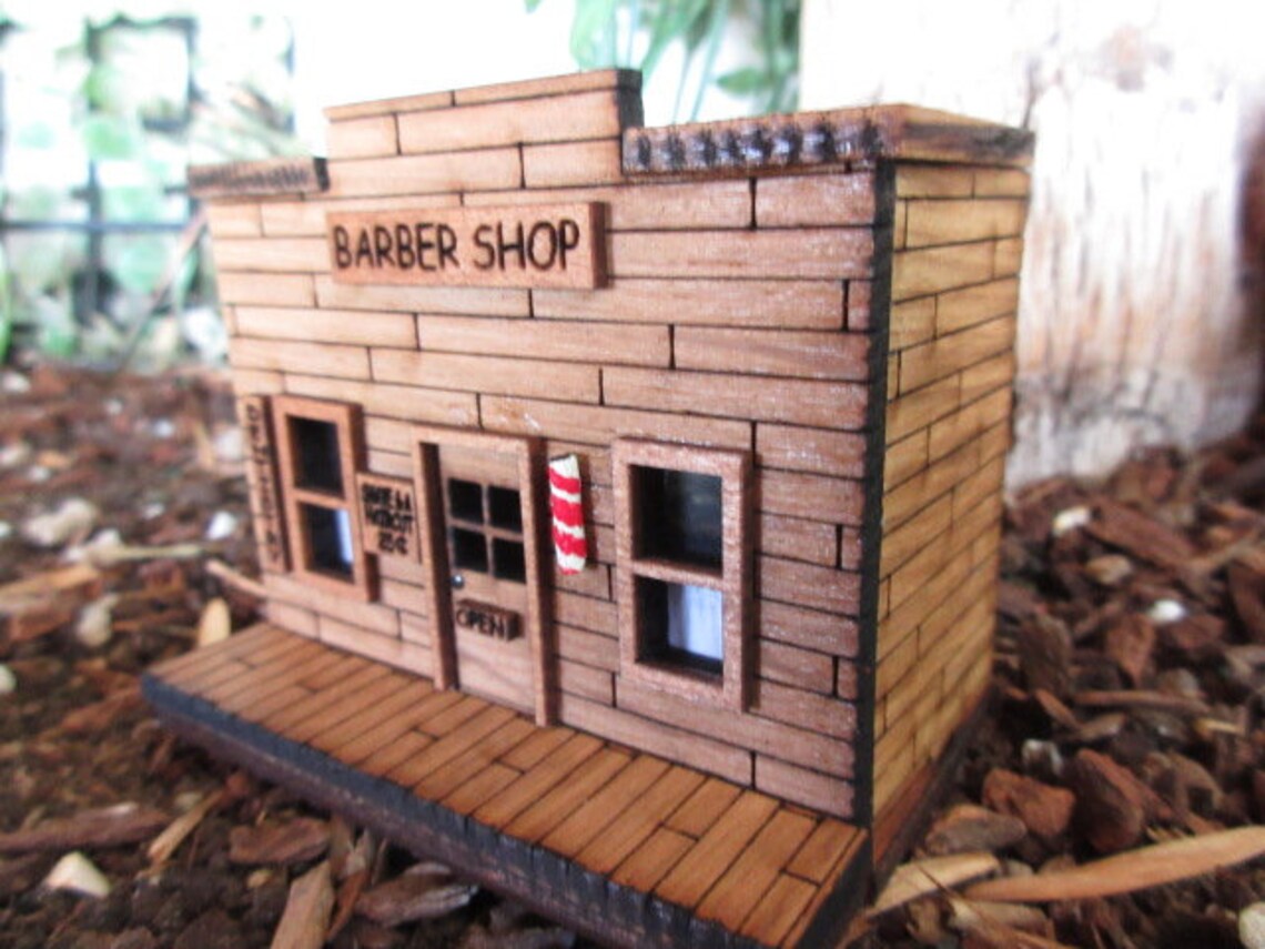 HO Scale Miniature Old Western Barber Shop/dentist Rustic Building ...