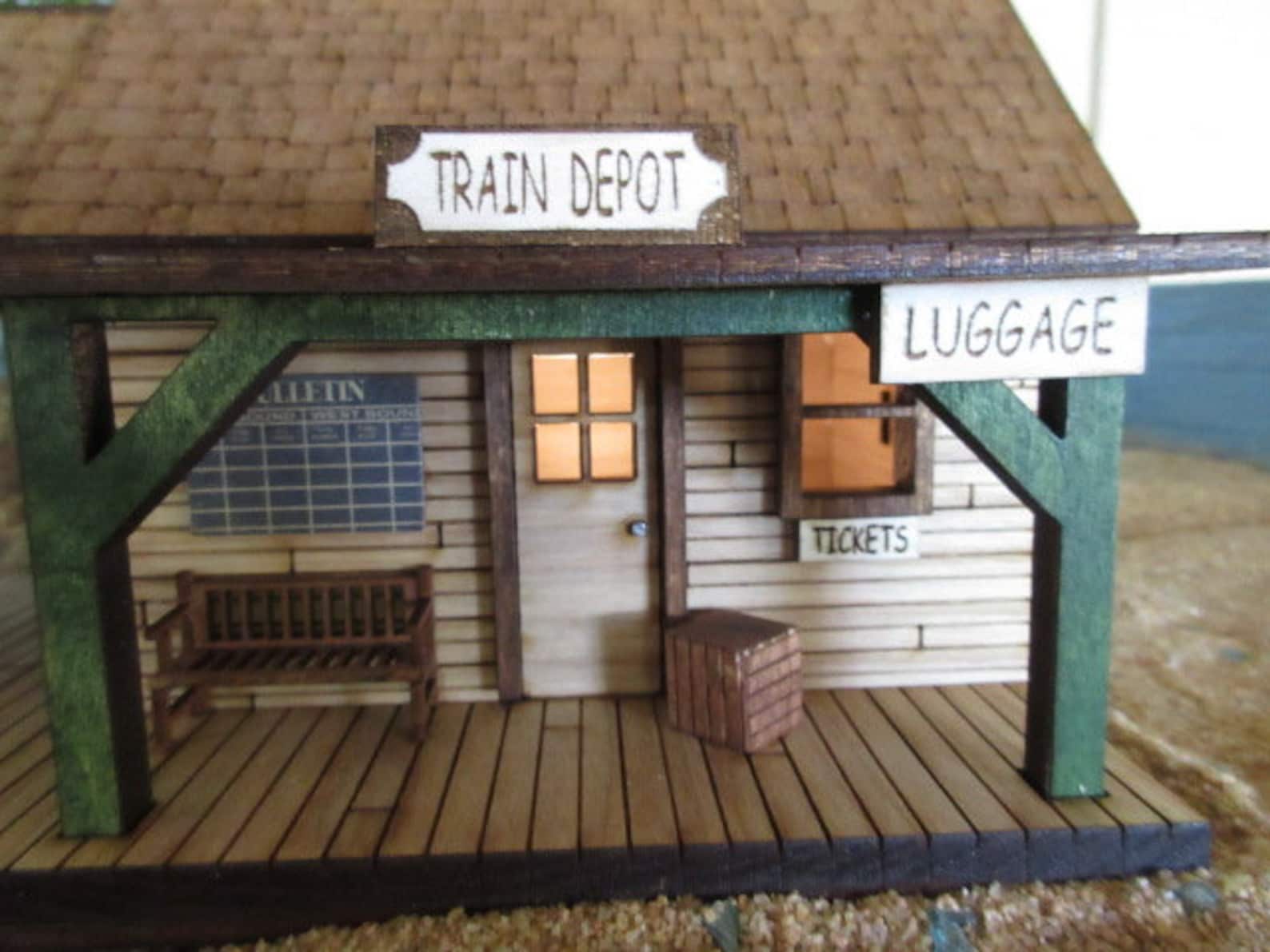 O Scale Old West Miniature Rustic Train Depot Building, Model Train ...
