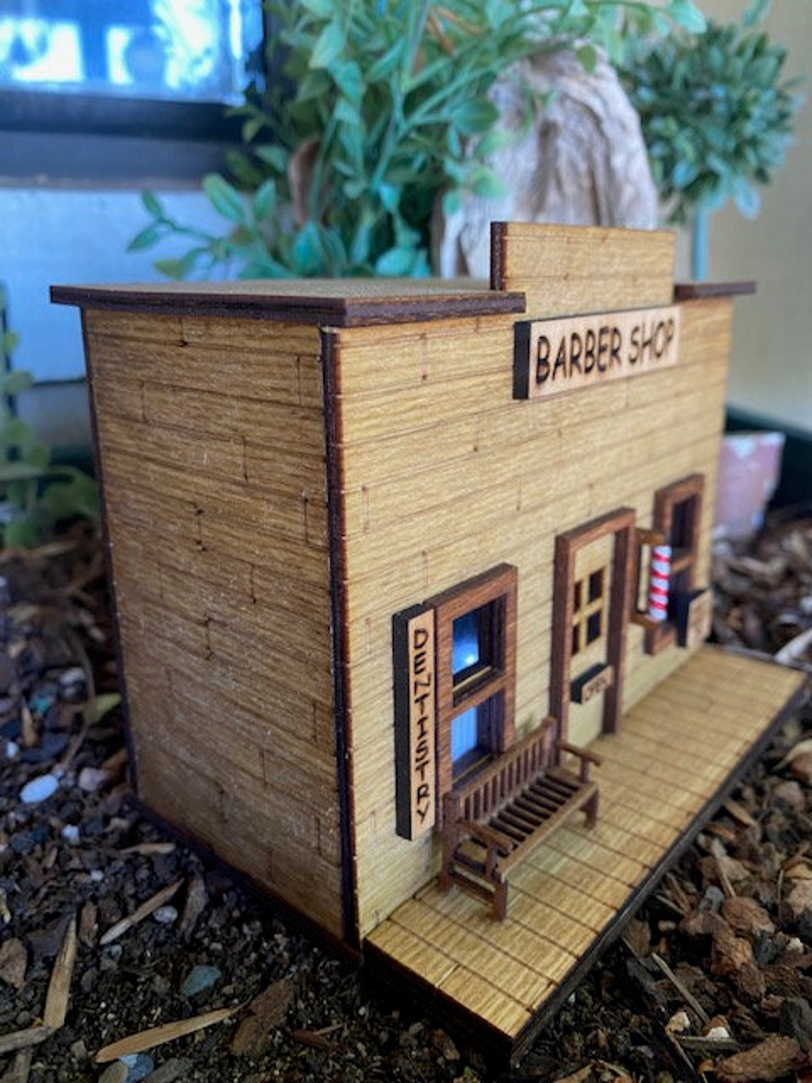 O Scale Miniature Old Western Barber Shop/dentist Rustic Building ...