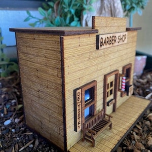 O Scale Miniature Old Western Barber Shop/dentist Rustic Building ...