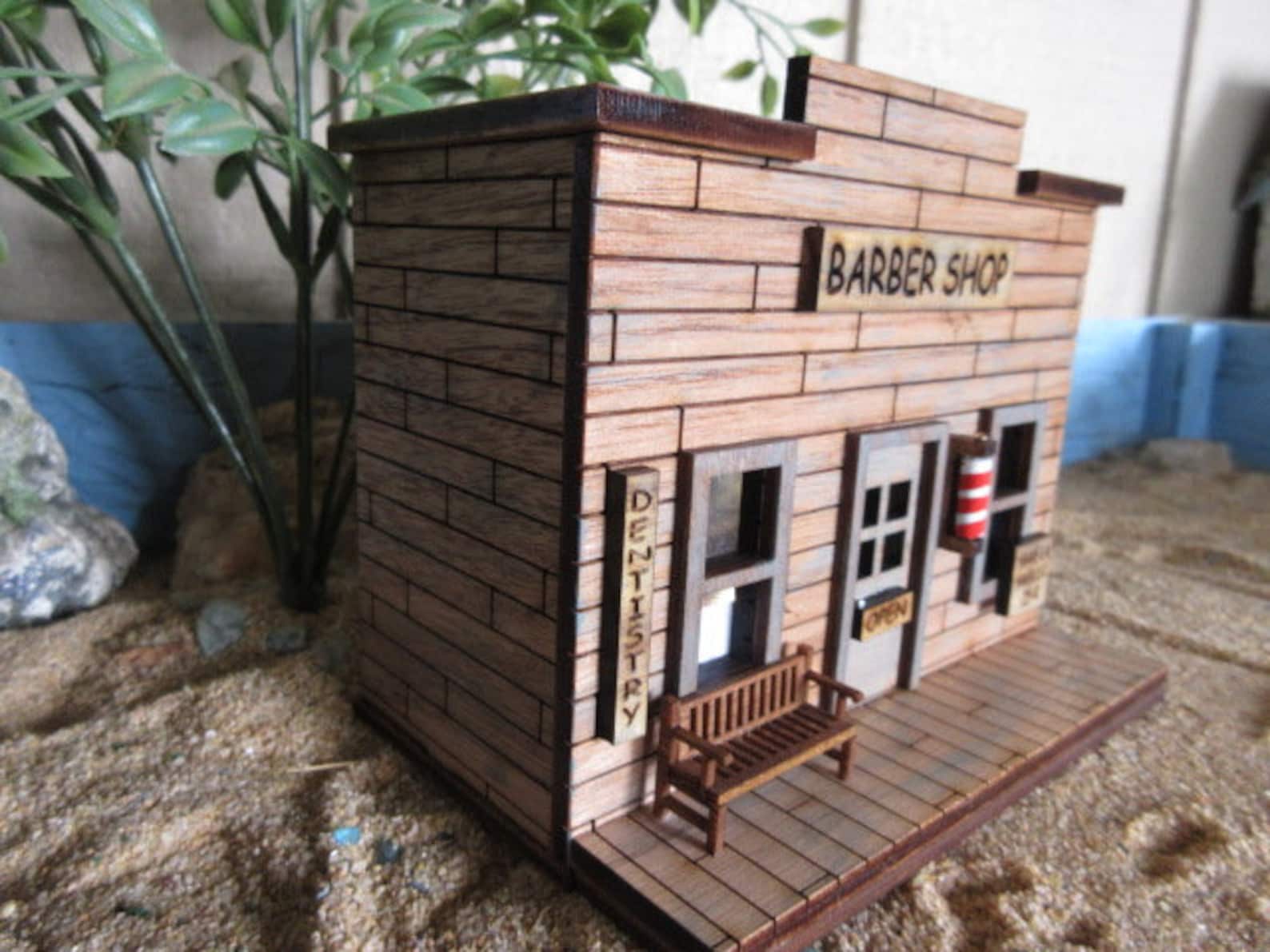 O Scale Miniature Old Western Barber Shop/dentist Rustic Building ...